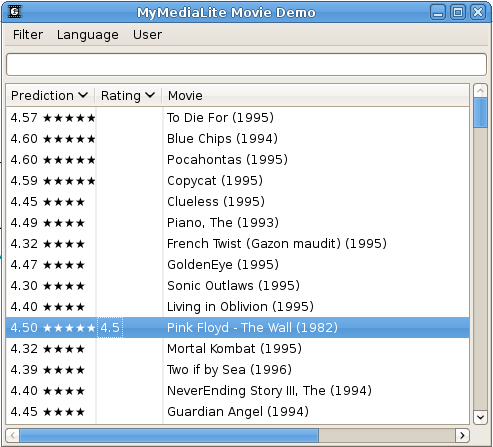 MyMediaLite: GUI Demo